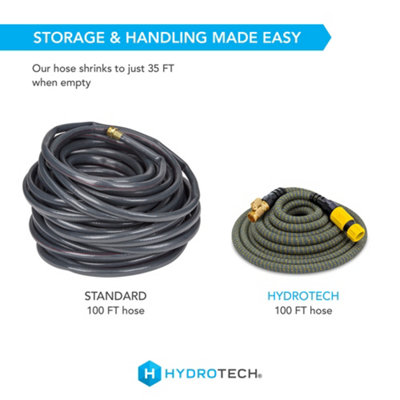 Hydrotech Premium Burst Proof Expandable Garden Hose - 30m / 100ft - Flexible Durable ...