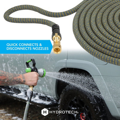 Hydrotech Premium Burst Proof Expandable Garden Hose - 30m / 100ft - Flexible Durable ...