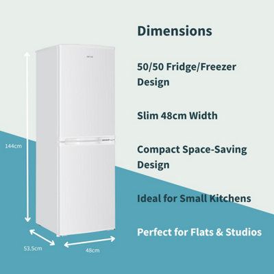 HYE 142 Litre 50:50 Fridge Freezer - Static - White - RF01FF142W01