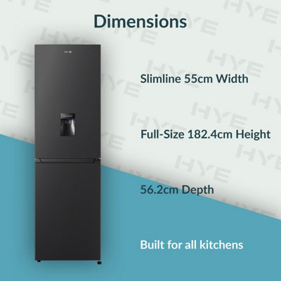 HYE 256L FREESTANDING FROST FREE FRIDGE FREEZER WITH NON-PLUMBED WATER ...