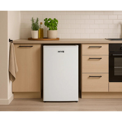 HYE 91L Under Counter Fridge Freestanding 48cm Cooling Zone, White ...
