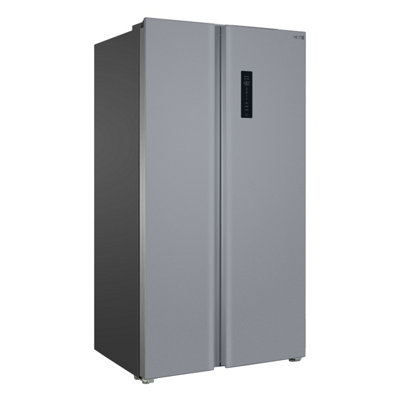 HYE American Style Fridge Freezer, 505L, 92cm, No Frost, Silver Finish ...