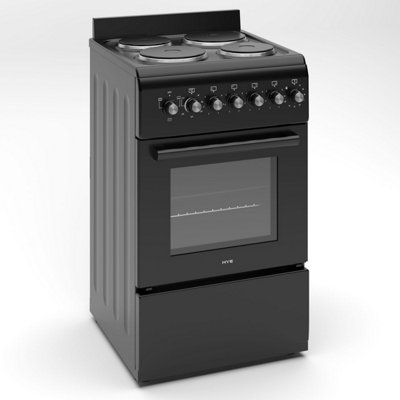 HYE Electric Cooker 50cm Single Oven, Hot Plate Freestanding - Black ...