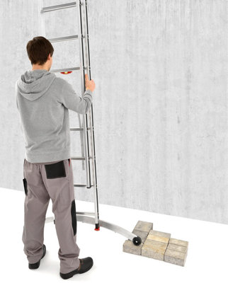 Hymer Aluminium Adjustable Base Combination Ladder - 3x8 Rung - Made In ...