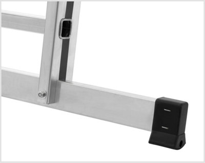 Hymer Square Rung Double Extension Ladder - 2x14 Rung - Made in Germany