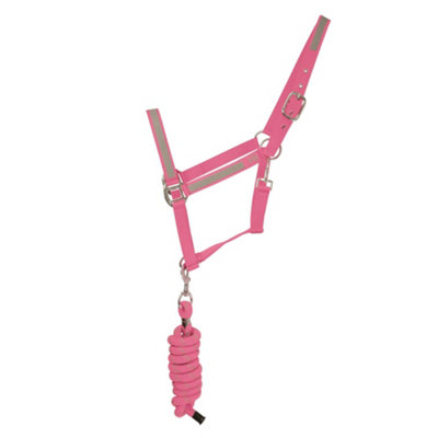 HyVIZ Reflector Head Collar and Lead Rope Pink (Full) | DIY at B&Q