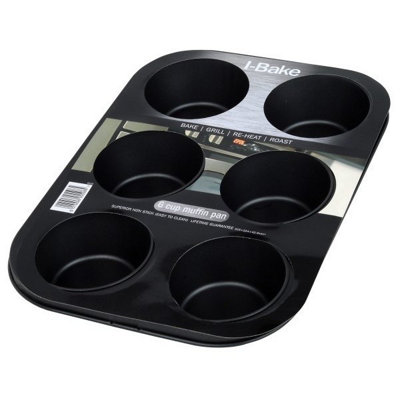 I-Bake Deep Muffin Pan Black (One Size) | DIY at B&Q