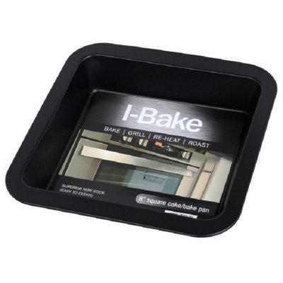 Buy I-Bake Square Cake/Bake Pan Black (20cm) at B&Q