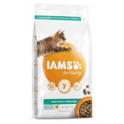 Iams Vitality Light Fat Sterilised Cat Chicken 2kg | DIY at B&Q