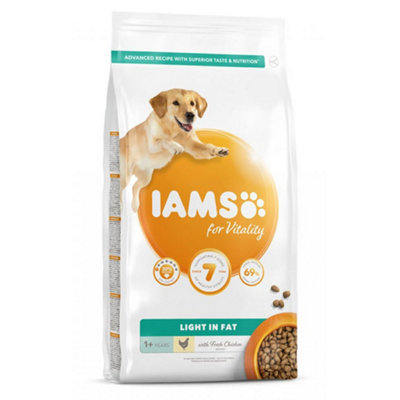 Iams Vitality Light In Fat Dog Food With Fresh Chicken Dog Food 12kg ...