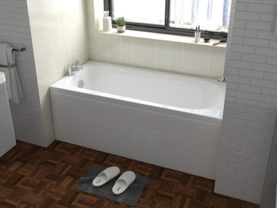 iBathUK 1600 x 700 Designer Round Single Ended Bath Straight Bathroom ...