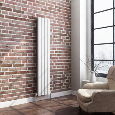 iBathUK Apex Vertical Radiators, Single Slim Flat Panel Radiator White ...