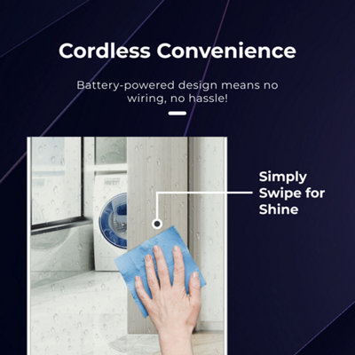 iBathUK Aurora Wall Mounted LED Illuminated Bathroom Mirror, Modern ...