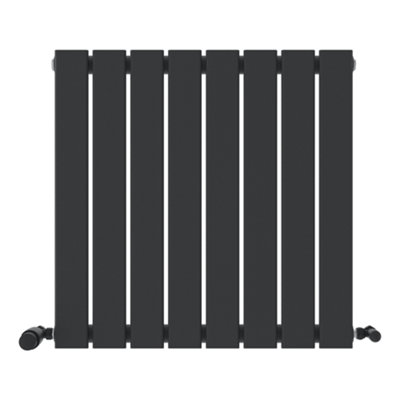 iBathUK Belgravia Horizontal Single Slim Flat Panel Radiator Anthracite ...