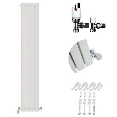 iBathUK Belgravia Vertical Double Slim Flat Panel Radiator White 1800mm ...