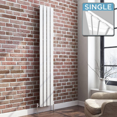 iBathUK Belgravia Vertical Single Slim Flat Panel Radiator White 1800mm ...