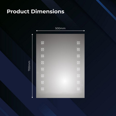 iBathUK Celeste Wall Mounted LED Illuminated Bathroom Mirror, Modern ...