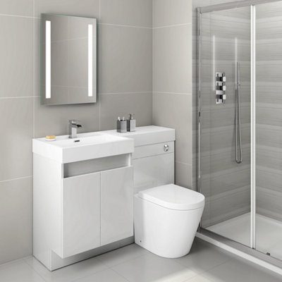 iBathUK Eclipse Wall Mounted LED Illuminated Bathroom Mirror, Modern ...