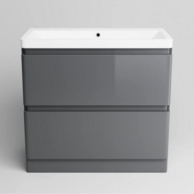 iBathUK Floor/Wall Mounted Vanity Unit With Basin