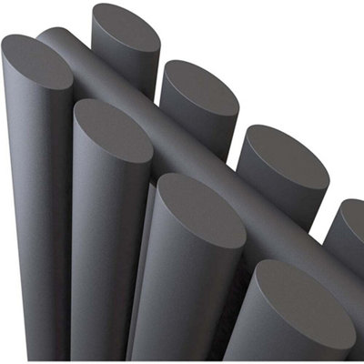 iBathUK Princia Horizontal Double Oval Panel Radiator Anthracite 600 x ...