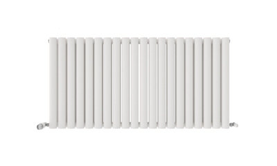 iBathUK Princia Horizontal Double Oval Panel Radiator White 600 x ...