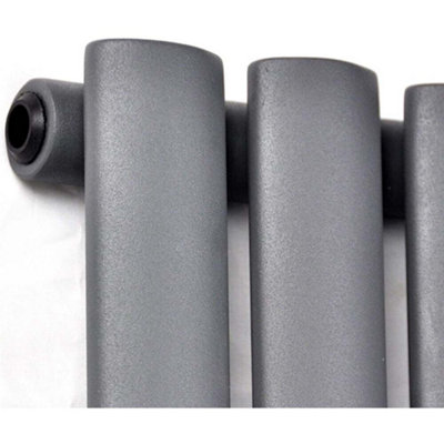 iBathUK Princia Horizontal Single Oval Panel Radiator Anthracite 600 x ...