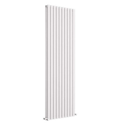 iBathUK Princia Vertical Double Oval Panel Radiator White 1800 x 600mm ...