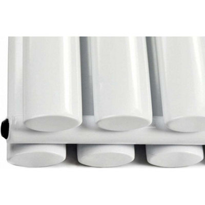 iBathUK Princia Vertical Double Oval Panel Radiator White 1800 x 600mm ...