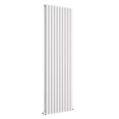 iBathUK Princia Vertical Double Oval Panel Radiator White 1800 x 600mm ...
