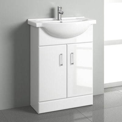 iBathUK QUARTZ 550 BASIN UNIT HIGH GLOSS WHITE