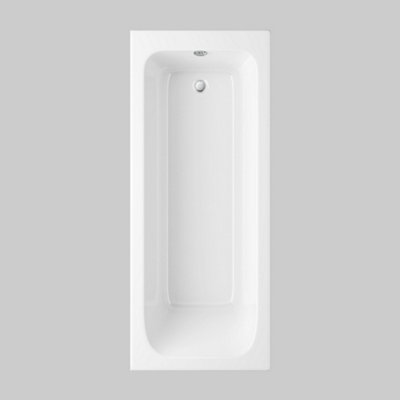 iBathUK Shower Bath Suite Straight Bathtub with Full Pedestal Basin ...