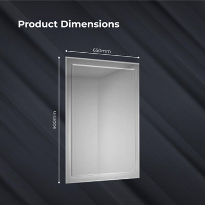 iBathUK Sienna Wall Mounted Rectangular Bevelled Bathroom Mirror ...