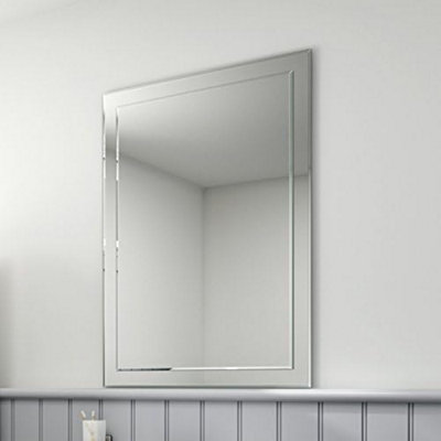 iBathUK Sienna Wall Mounted Rectangular Bevelled Bathroom Mirror ...