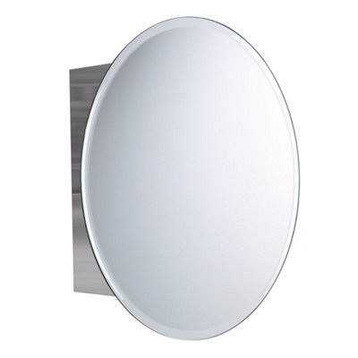iBathUK Stainless Steel Mirror Cabinet Wall Mount Single Door Storage ...