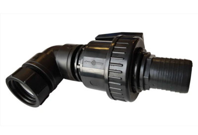 IBC 2" S60X6 Cap with Large Plastic Valve 2" BSP Elbow and 50mm Barb ...