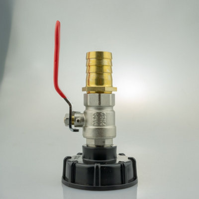 IBC 2" S60X6 IBC Lid with 1" Brass Lever Valve and 25mm Brass Hose Tail ...