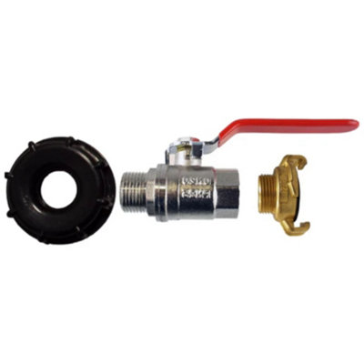 IBC 2inch S60X6 Cap Kit with 1inch BSP Thread Brass Lever Valve Geka ...