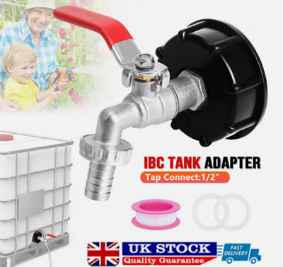 IBC Tank Adapter Connector S60X6 To Garden Tap With 1/2" Hose Fitting ...