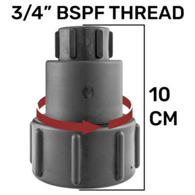 IBC Tank Outlet Fitting S60x6 to 25mm MDPE Straight Connector