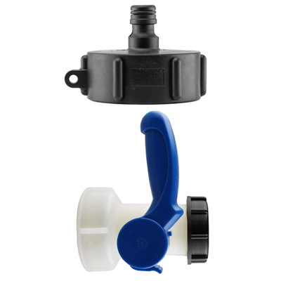 ibc tank outlet valve (2") s60x6 thread with universal garden hosepipe ...