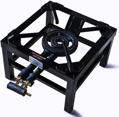 iBest UK Cast Iron Steel Catering Stove Key Burners Outdoor LPG Black ...