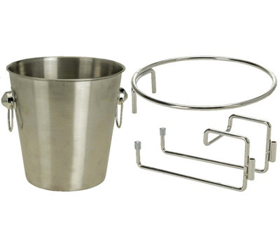 Ice Bucket Chiller Table Mount Stainless Steel Bowl Party Wine ...