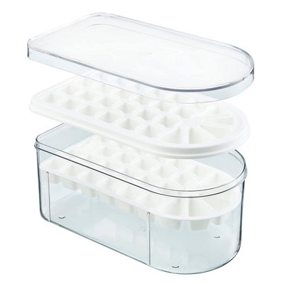 Ice Cube Tray & Container - Multi Layer Ice Bucket Storage Box with ...