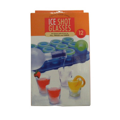 Ice Shot Glass Mould x12 (Party Drinking Silicone Shooters Frozen)