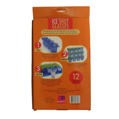 Ice Shot Glass Mould x12 (Party Drinking Silicone Shooters Frozen)