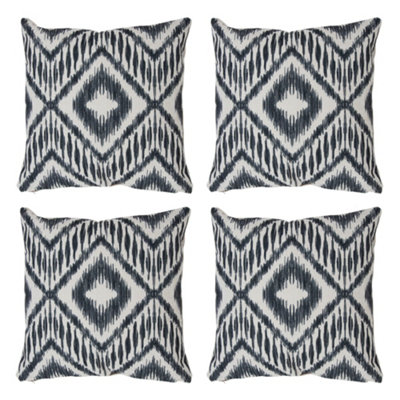 icon Abstract Print Cushion Kyoto Fabric 4x Sketch Ikat 43x43cm