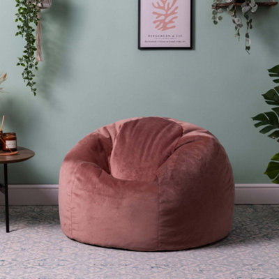 icon Aurora Classic Velvet Bean Bag Chair Dusk Pink Bean Bag Chair ...