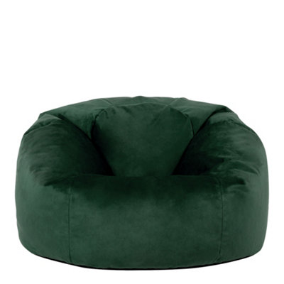icon Aurora Classic Velvet Bean Bag Chair Forest Green Bean Bag Chair ...