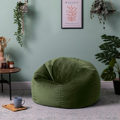icon Aurora Classic Velvet Bean Bag Chair Sage Green Bean Bag Chair ...