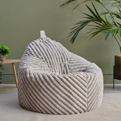 Buy Icon Cocoon Ribbed Faux Fur Bean Bag Grey Bean Bag Chairs At Bandq